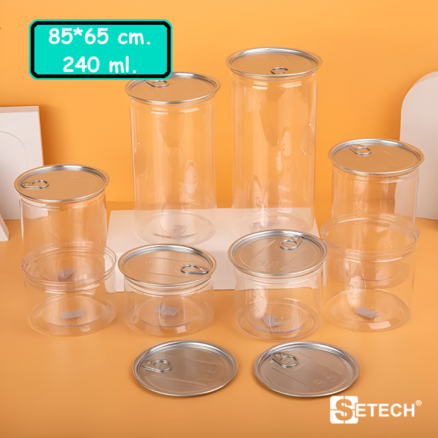 Food cans with lids 240 ml. SETECH-CFS-01