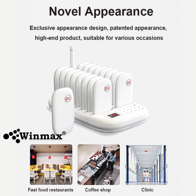 เครื่องเรียกคิวแบบไร้สาย 16 คิว Wireless Queuing System Winmax-P709
